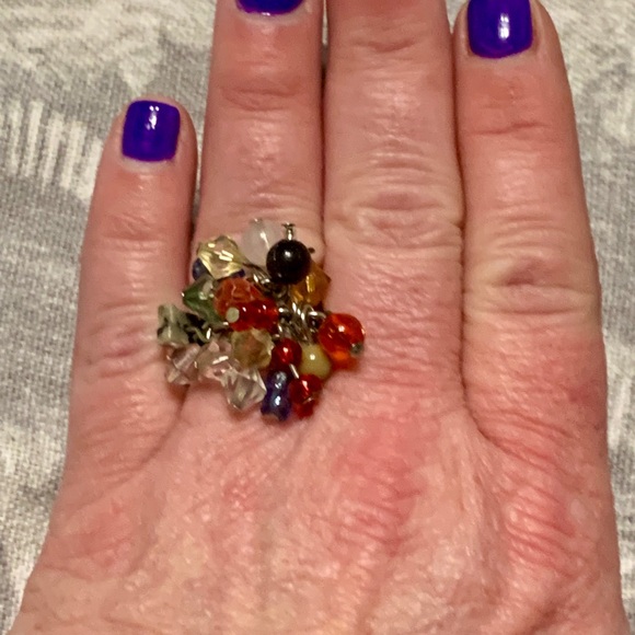 Jewelry | Dangling Multi Color Beaded Ring Extendable | Poshmark